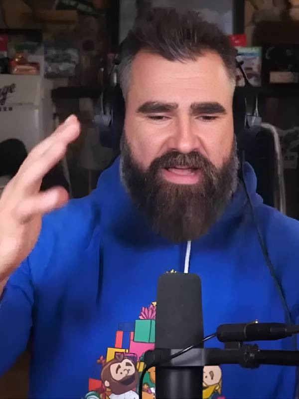 Shop New Heights Jason Kelce Blue Hoodie - Jacket Hub