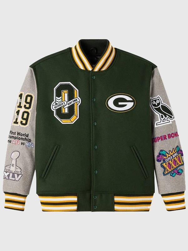 OVO 2025 Packers Varsity Jacket | Green Bay OVO Jacket