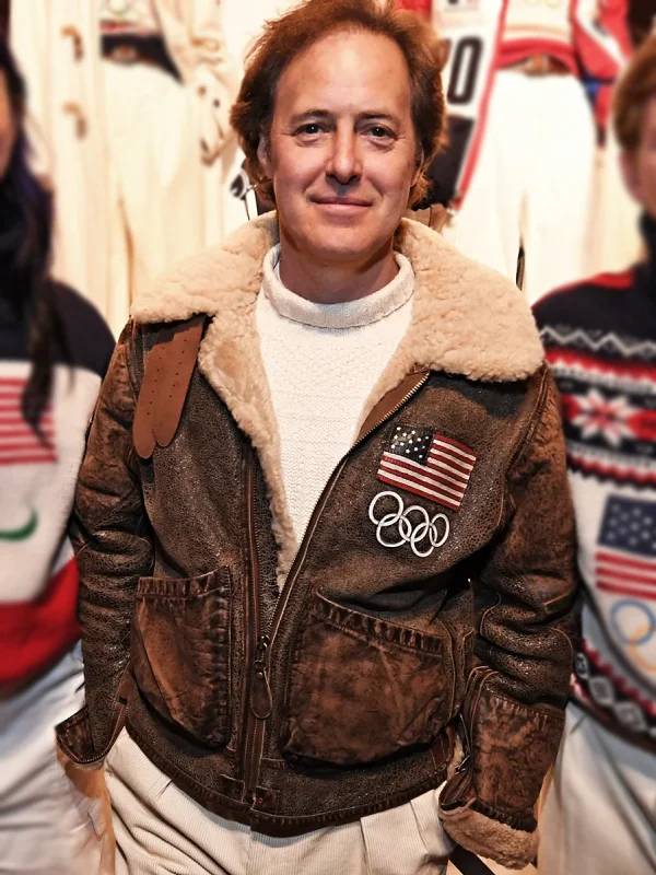 Winter Olympics 2026 Team USA Brown Leather Flight Jacket