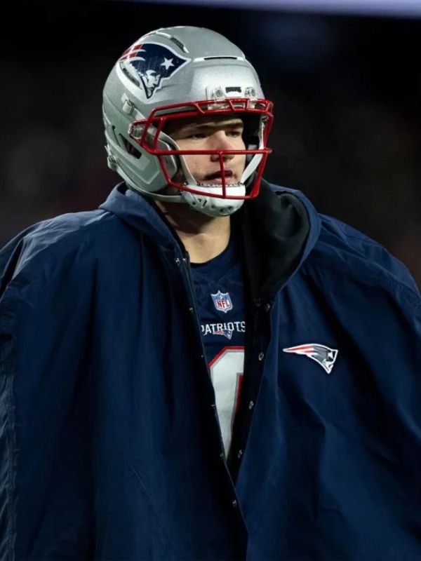New England Patriots Drake Maye Cape Coat - Jacket Hub