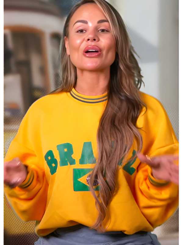 Geordie Shore S26 Chantelle Connelly Yellow/Green Brazil Sweater