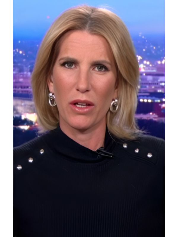 The Ingraham Angle 2026 Laura Ingraham Black Button Shoulder Sweater