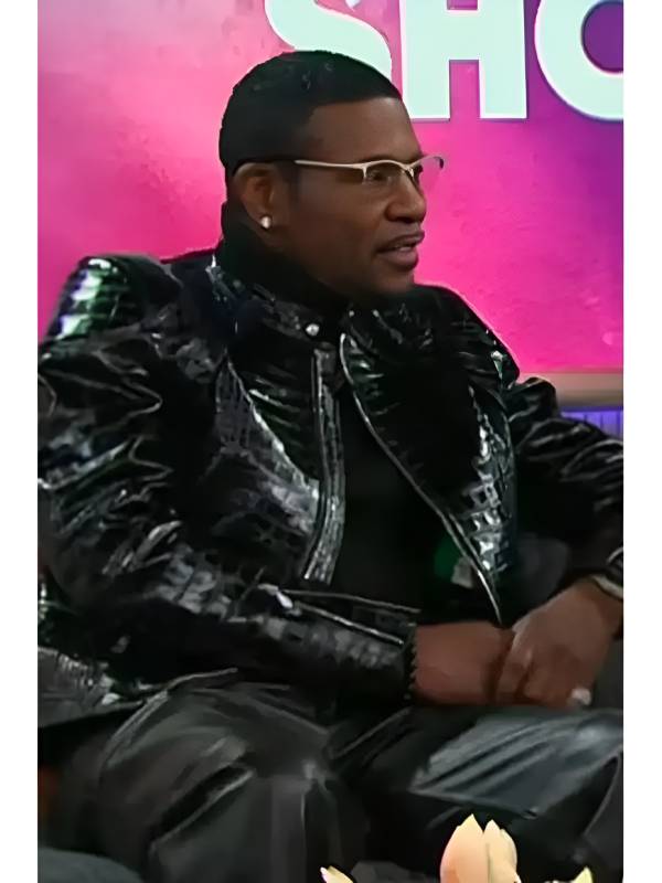 The Kelly Clarkson Show 2026 Keith Sweat Croc Skin Leather Jacket