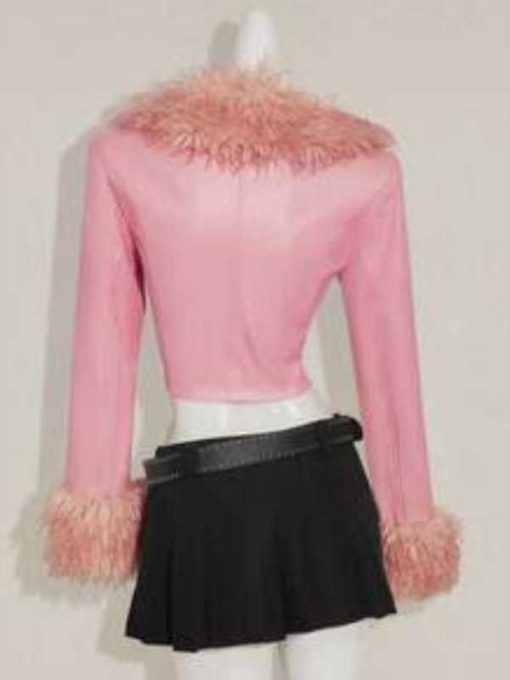 WWE Raw 2026 Masami Odate Pink Fur Trim Leather Jacket